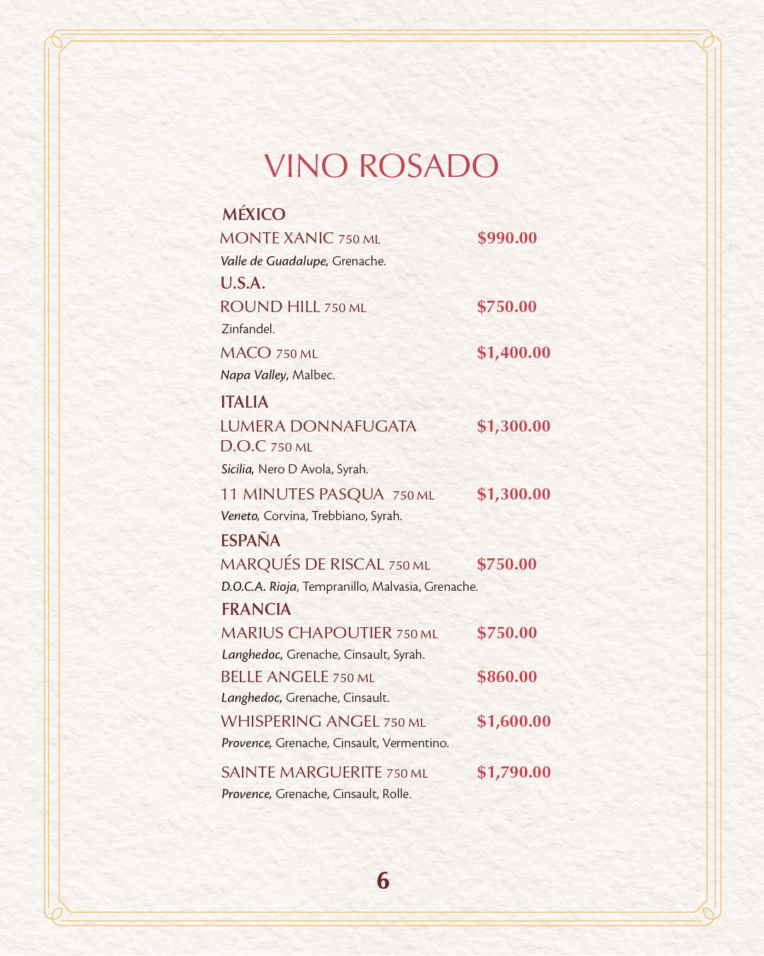 MENU BEBIDAS – Donatella